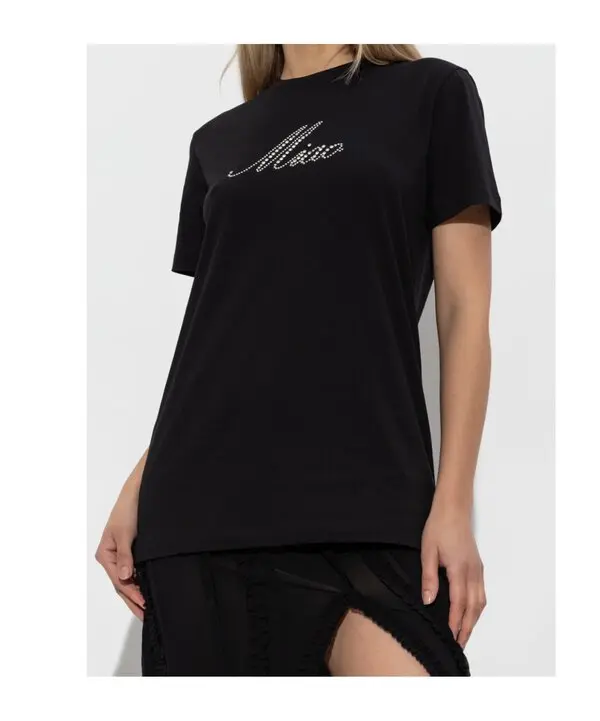 Blumarine Short Sleeve T-shirt With Embellished Logo