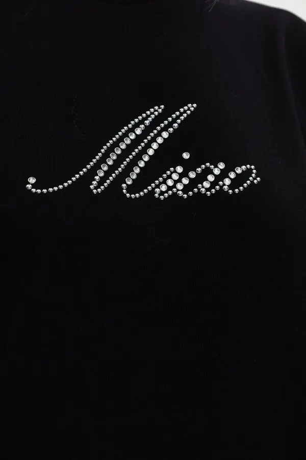 Blumarine Short Sleeve T-shirt With Embellished Logo