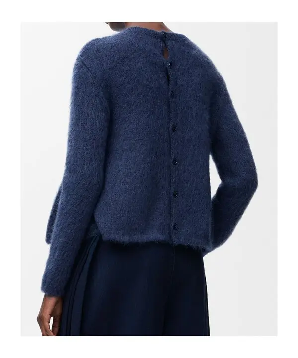 Loewe Embroidered Buttoned Cardigan - Navy Blue