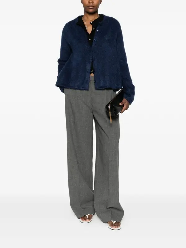 Loewe Embroidered Buttoned Cardigan - Navy Blue
