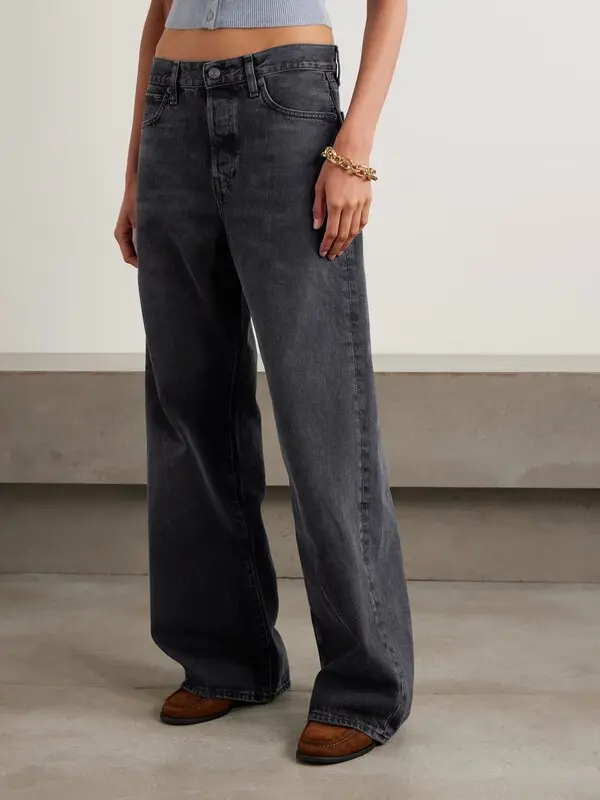 FRAME Loose-fitting Wide-leg Jeans - Black
