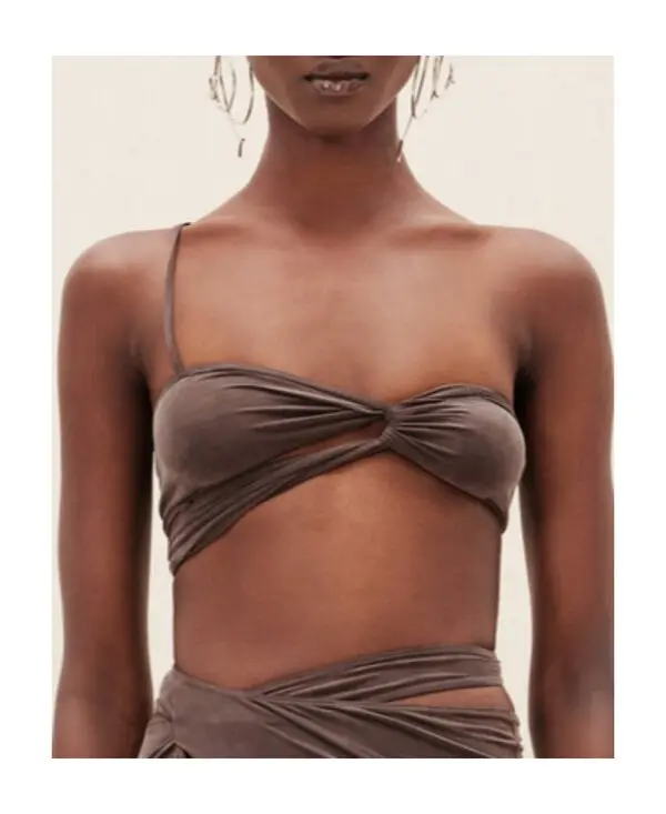 Jacquemus Asymmetrical Twisted Tube Top