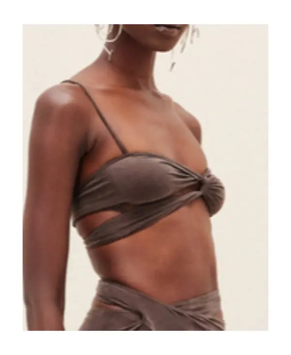 Jacquemus Asymmetrical Twisted Tube Top
