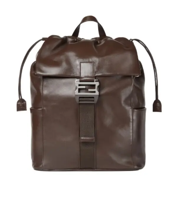 Fendi Flux Ff Buckle Backpack - Brown