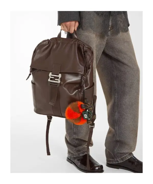 Fendi Flux Ff Buckle Backpack - Brown