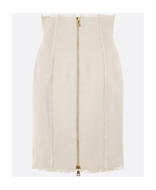 Balmain High-waist Midi Skirt With Button Detail