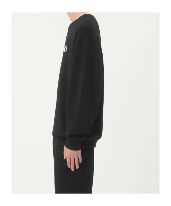 Valentino Garavani Crewneck Sweatshirt With Logo Embroidery - Black