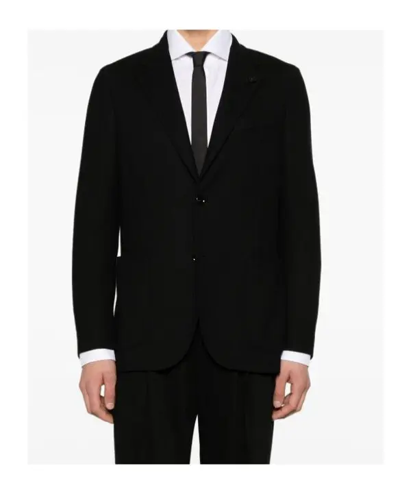 LARDINI Logo-pin Blazer - Black