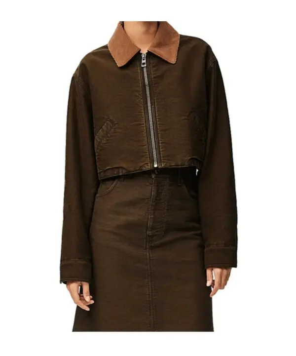 Loewe Zip-up Corduroy Collar Jacket