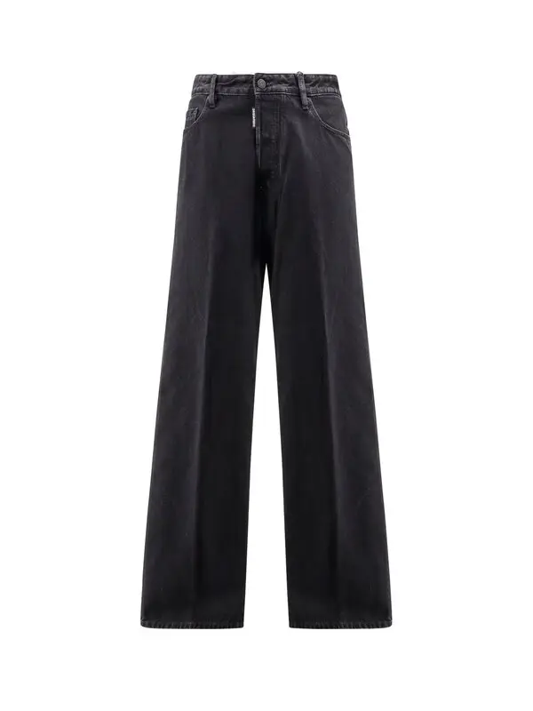 Dsquared2 Logo Patch Loose Fit Jeans - Black
