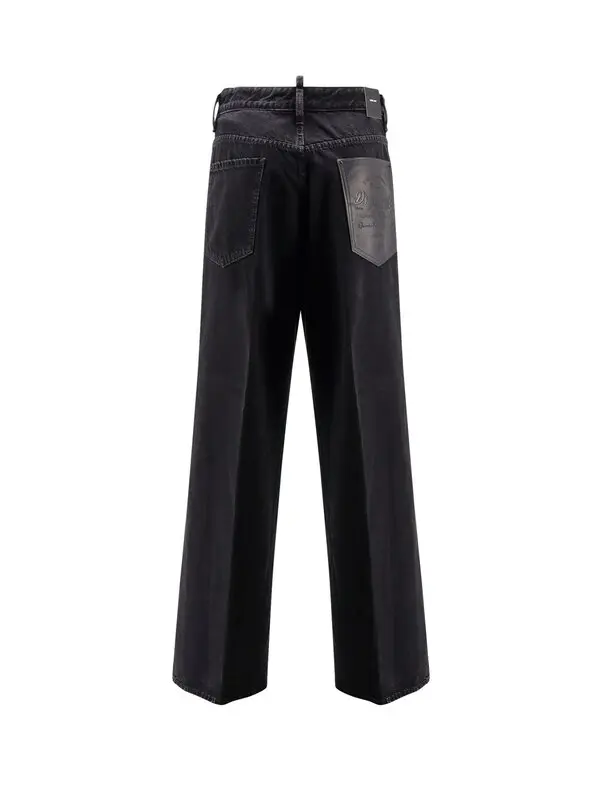 Dsquared2 Logo Patch Loose Fit Jeans - Black