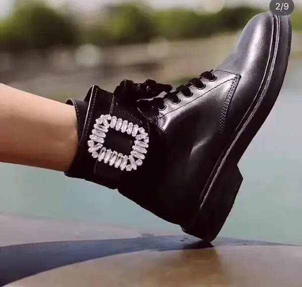 ROGER VIVIER Embellished Lace-up Ankle Boots