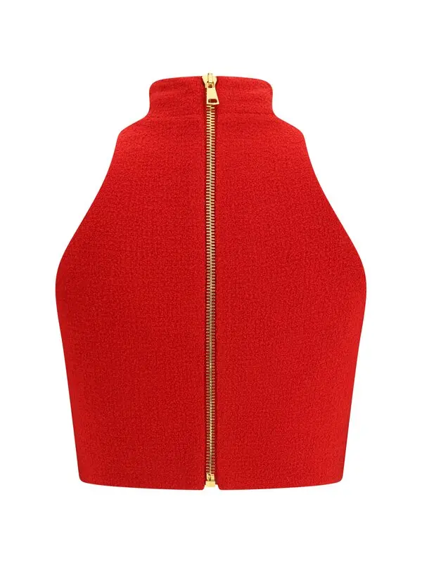 Balmain High Neck Crop Top