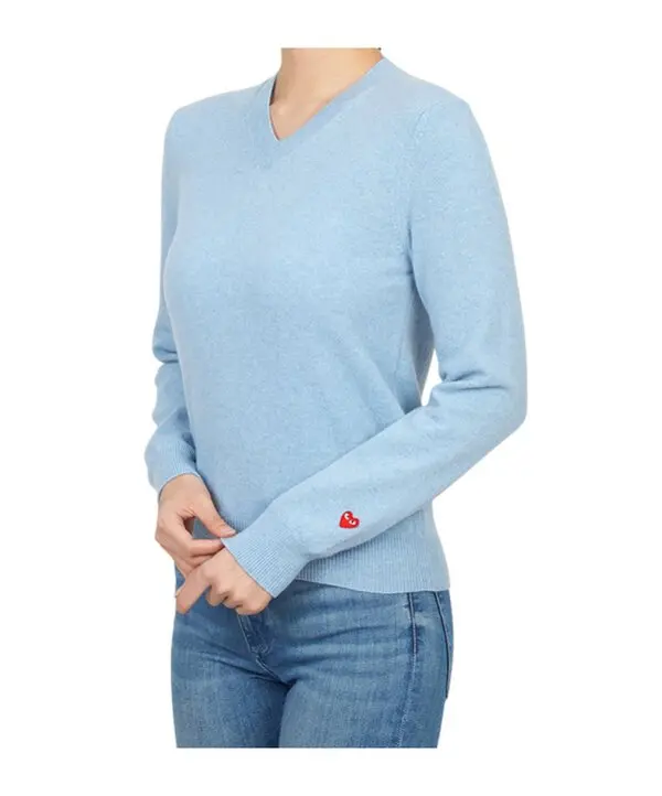 Comme Des Garçons V-neck Long-sleeved Sweater - Blue