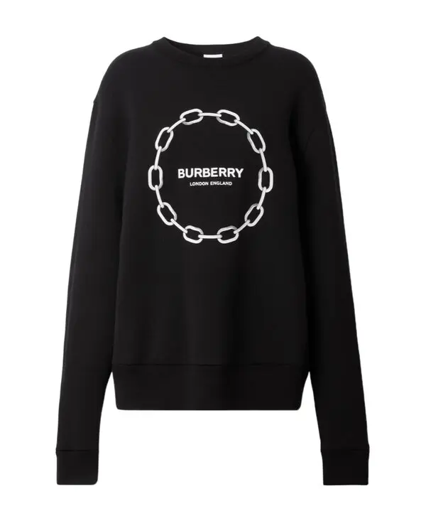 Burberry Logo Print Crewneck Sweatshirt - Black