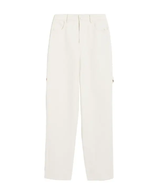 Max Mara High-waisted Wide-leg Pants With Logo Detail