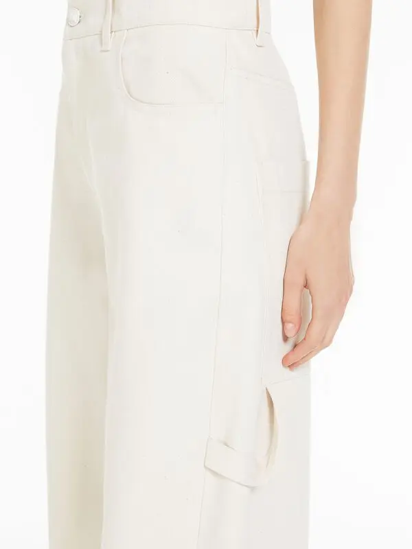Max Mara High-waisted Wide-leg Pants With Logo Detail