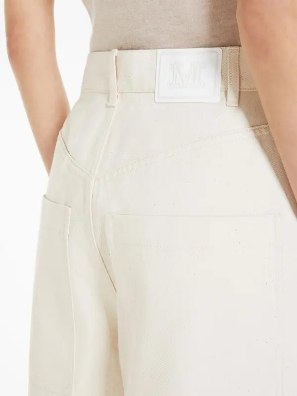 Max Mara High-waisted Wide-leg Pants With Logo Detail