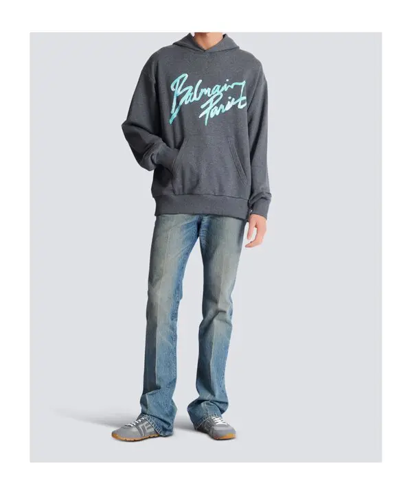Balmain Printed Logo Hoodie