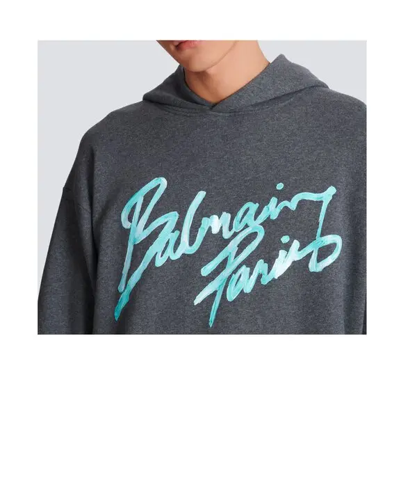 Balmain Printed Logo Hoodie