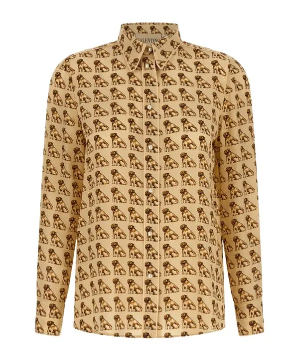 Valentino Garavani Long Sleeve Shirt With Graphic Detail - Nude