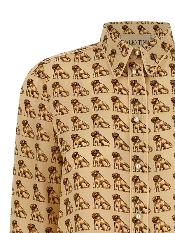 Valentino Garavani Long Sleeve Shirt With Graphic Detail - Nude
