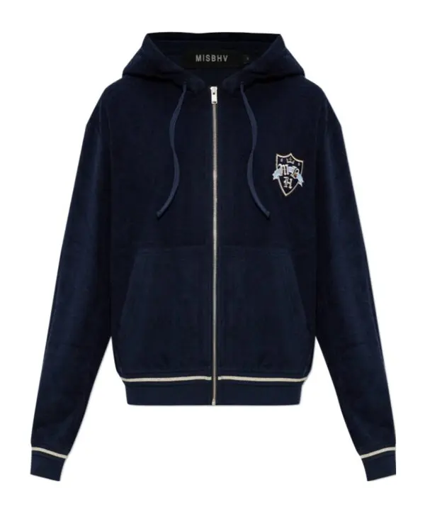 MISBHV Logo-embroidered Zip-up Hoodie - Black