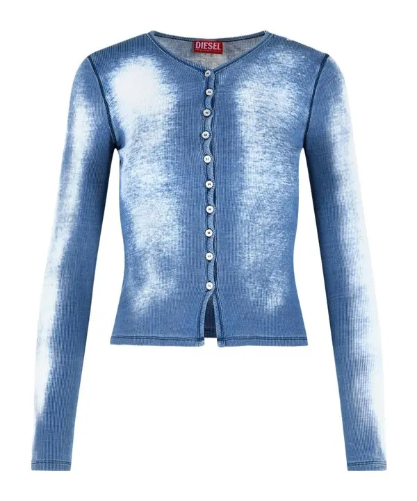 DIESEL® Gabriel Washed Ribbed T-shirt - Light Blue