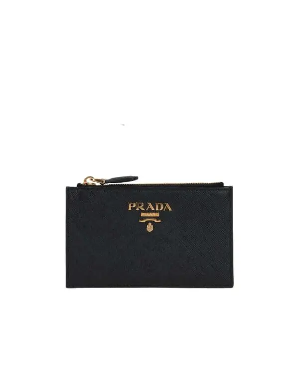 Prada Logo-plaque Leather Wallet - Black