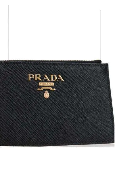 Prada Logo-plaque Leather Wallet - Black