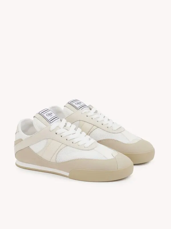 Chloé Kick Lace-up Sneakers With Embossed Logo - Nude