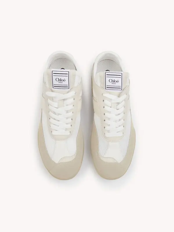 Chloé Kick Lace-up Sneakers With Embossed Logo - Nude