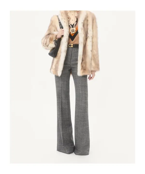 Valentino Garavani Wool Jumper With V-neck And Graphic Print - Nude