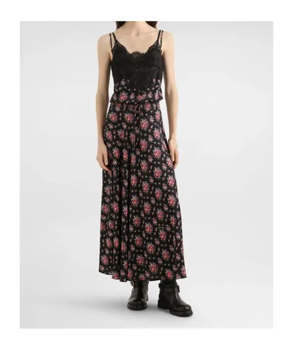 Dolce & Gabbana Small Flower Bouquets-printed Charmeuse Top
