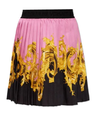 Versace Baroque Pleated Midi Skirt