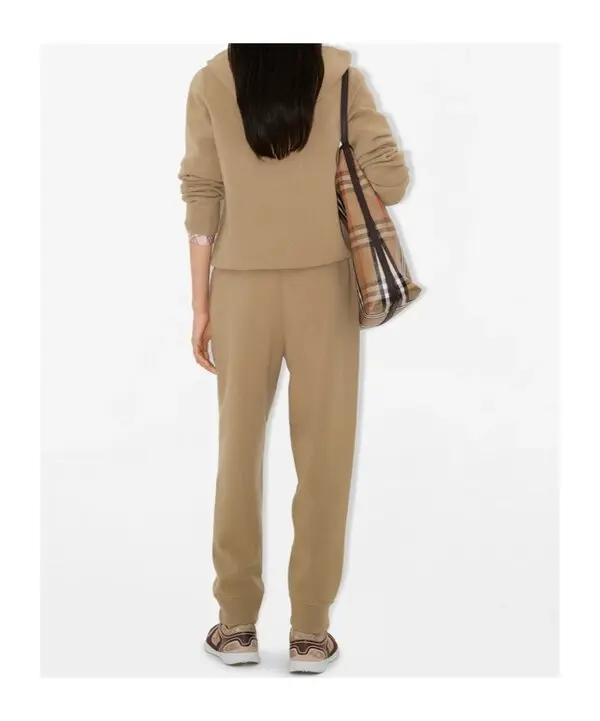 Burberry Knitted Cashmere Blend Jogging Pants With Equestrian Knight Design