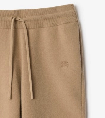 Burberry Knitted Cashmere Blend Jogging Pants With Equestrian Knight Design