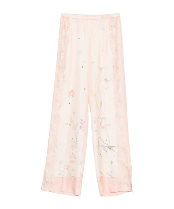 FORTE_FORTE Floral Print Trousers - White