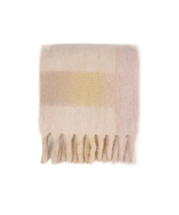 Isabel Marant Étoile Loliana Checked Fringed Scarf - Nude