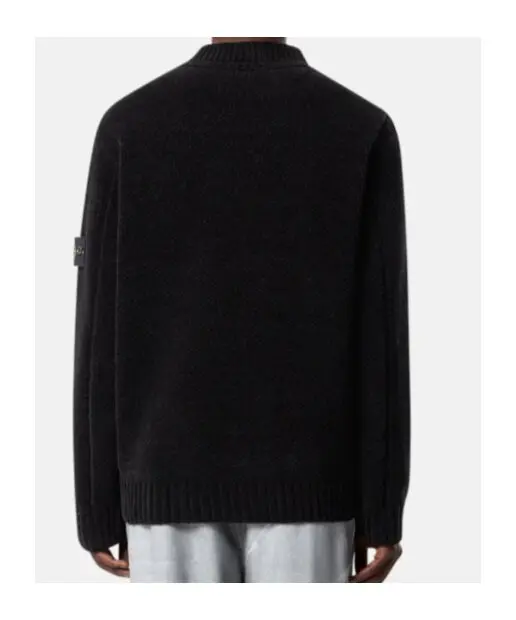 Stone Island Logo Patch Mock Neck Jumper