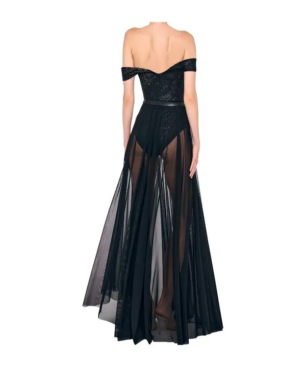 Norma Kamali Sequin-embellished V-neck Maxi Dress