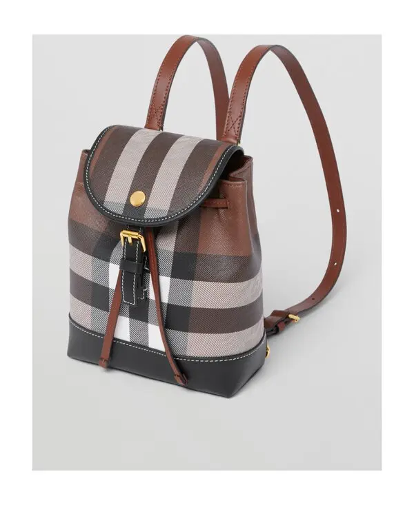 Burberry Check Printed Micro Backpack - Multicolor