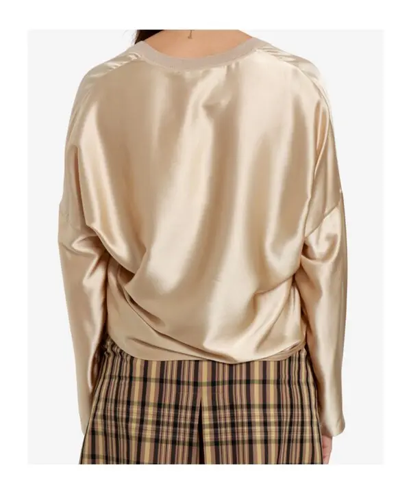 SEMICOUTURE V-neck Long Sleeve Knitwear With Wool Trim