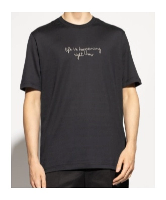 Eleventy Slogan Printed Crewneck T-shirt