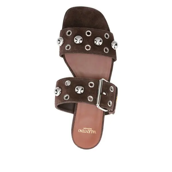 Valentino Garavani Nellecôte Buckled Slide Sandals - Black