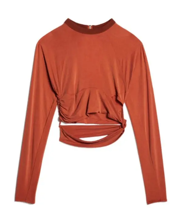 Jacquemus Knotted Cut-out Cropped Long Sleeve Top