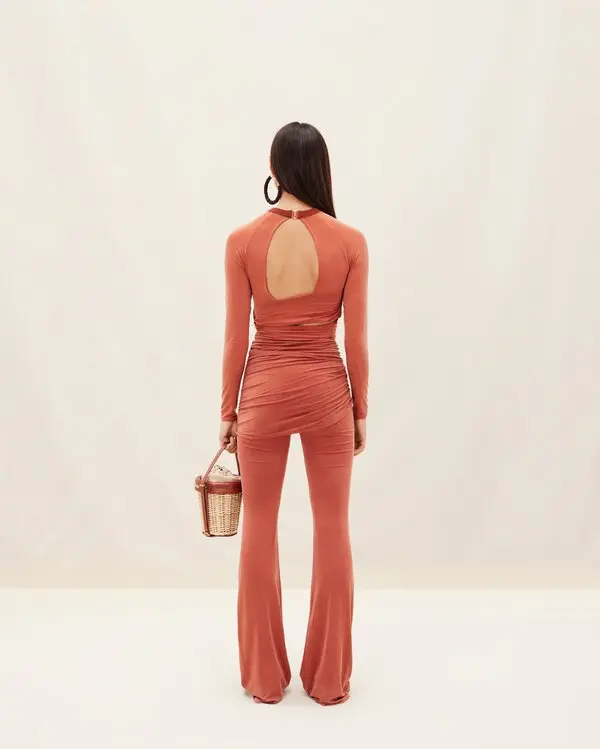 Jacquemus Knotted Cut-out Cropped Long Sleeve Top