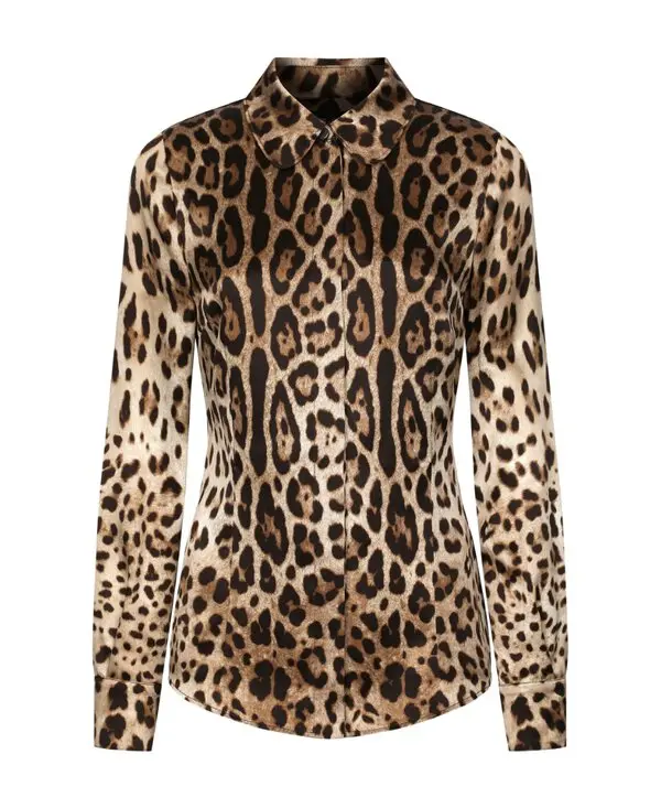 Dolce & Gabbana Leopard-printed Satin Shirt