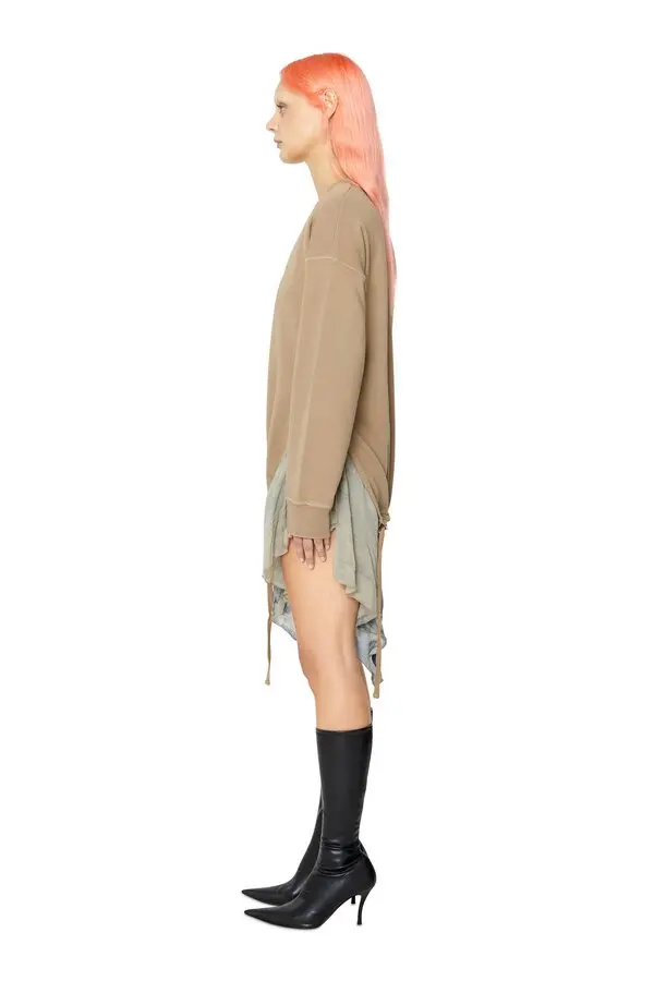 DIESEL® Embroidered Layered Sweatshirt Dress