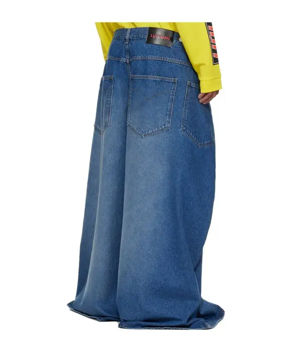 LU'U DAN Maxi Belt Loop Jeans - Blue